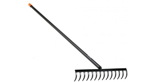 FISKARS 1016036 - Метално гребло за почва "SOLID", с АЛУМИНИЕВА дръжка, Ширина: 41 cm, Дължина ...